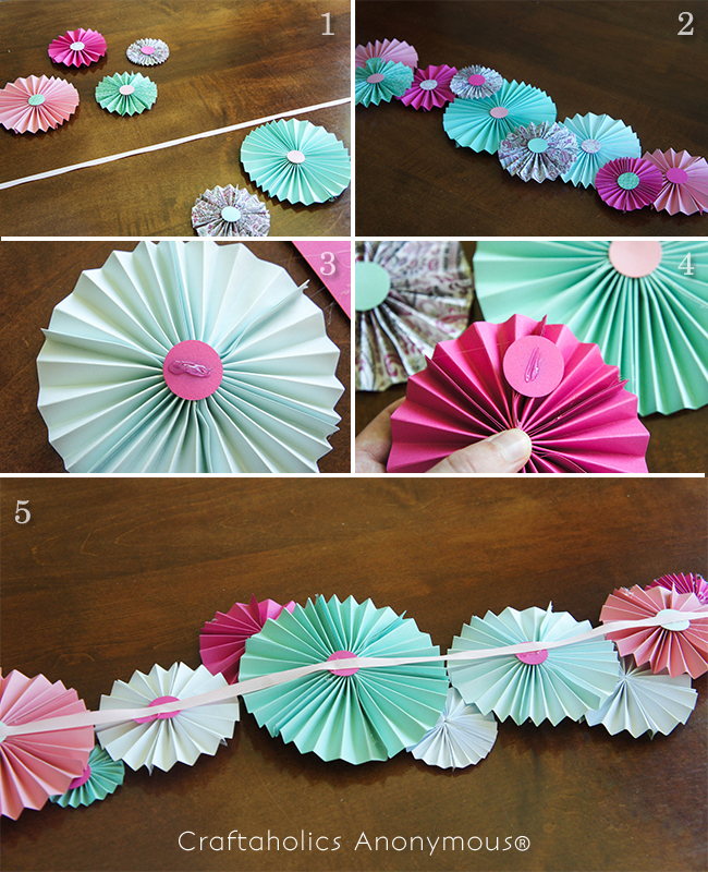 Craftaholics Anonymous Paper Fan Garland Tutorial Craftaholics Anonymous Paper Fan Garland Tutorial