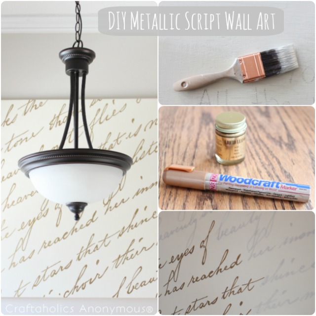 Craftaholics Anonymous® | DIY Metallic Script Wall Art